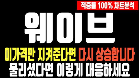 웨이브 이가격반 지켜준다면 다시 상승합니다 물리셨다면 이렇게 대응하세요 웨이브 웨이브코인 웨이브분석 웨이브전망 웨이브목표가 웨이브차트 Youtube