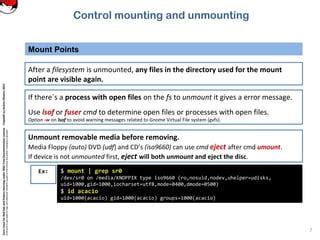 Control Mounting And Unmounting Of Filesystems V PPT