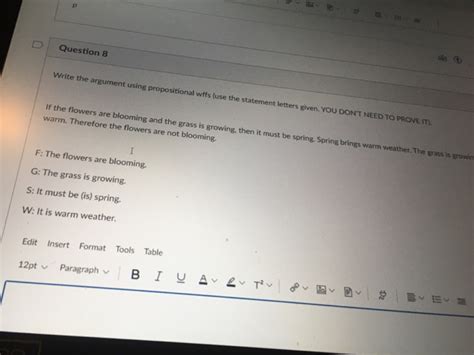 solved question 8 write the argument using propositional