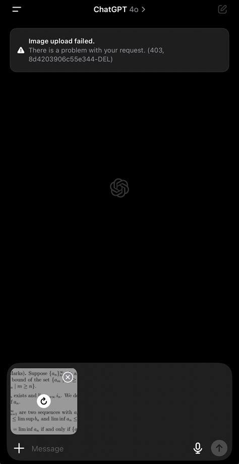 Im Getting This Image Uploading Issue In My Chatgpt Mobile App From