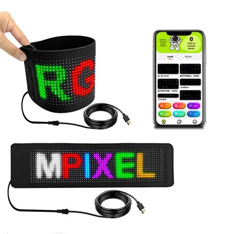 Bluetooth App Control LED Sign Flexible USB V LED Car Signs Programmable LED Sign Custom Text
