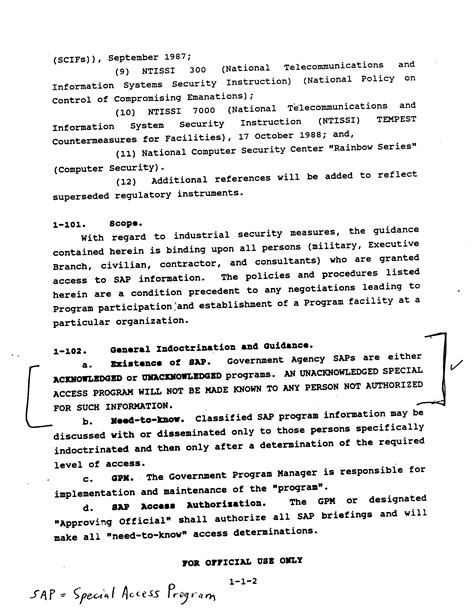 Dod Special Access Programs Draft 1992