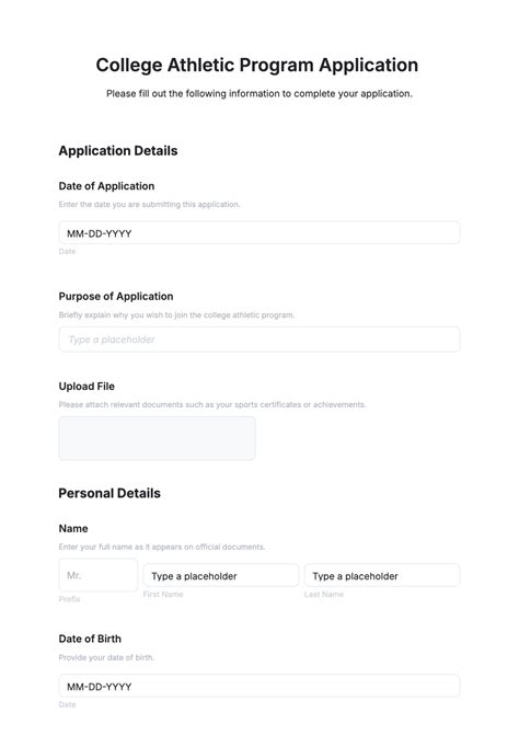 Free College Application Templates To Edit Online