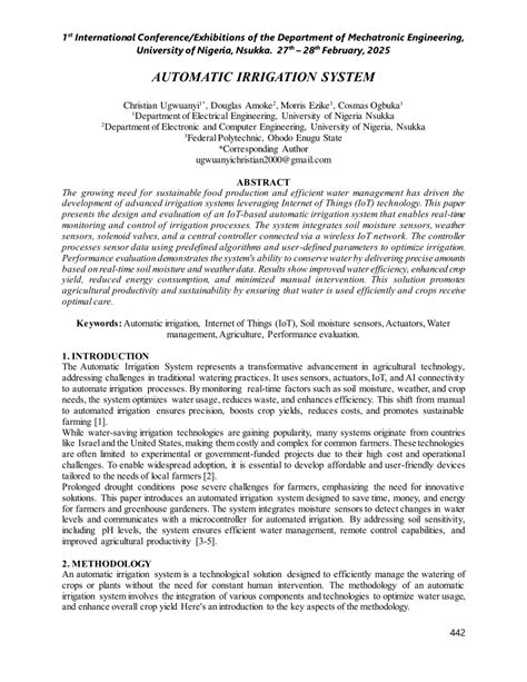 pdf automatic irrigation system