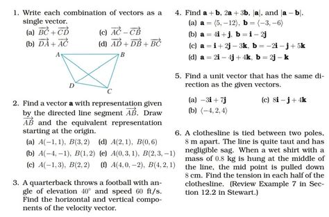 Solved 1 Write Each Combination Of Vectors As A Single Chegg Com