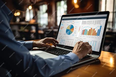 Premium Photo A Businessman Working On A Laptop Showing Business