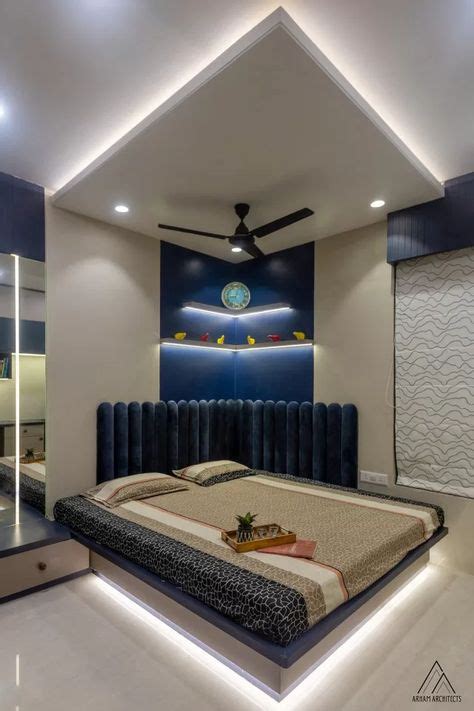 Corner Bed Ceiling Design