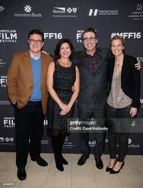 Stephen Colbert Wife Evelyn Mcgee Colbert John Oliver And Wife Kate News Photo Getty Images
