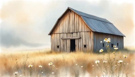 Free Rustic Dawn Barn Image Barn Watercolor Rustic Download At Stockcake
