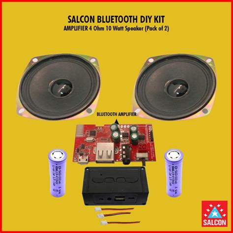 Salcon Bluetooth Diy Kit Amplifier 4 Ohm 10 Watt Speaker Pack Of 2
