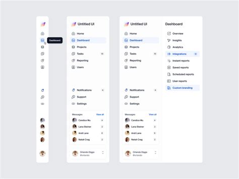 dual tier sidebar navigation — untitled ui sidebar design web design