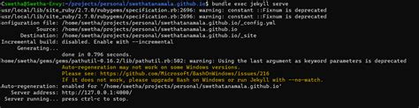 Jekyll Github Blogs And Their Ruby Dependencies Swetha S Blog