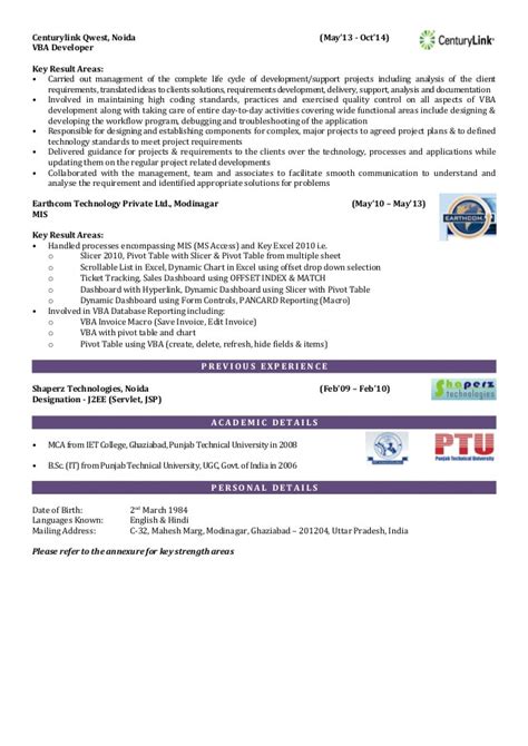 Vba Developer Sample Resume Resume Vba1 Williamson