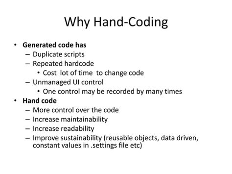 Coded Ui Hand Coding Based On Page Object Model Ppt