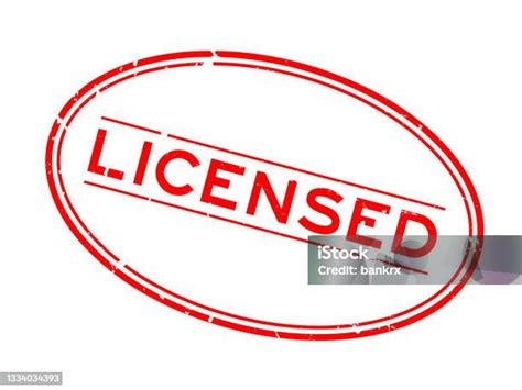 그런지 레드 라이센스 단어 타원형 고무 씰 스탬프 에 흰색 배경 검증에 대한 스톡 벡터 아트 및 기타 이미지 검증 고급