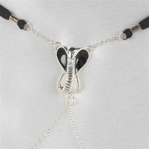 Cobra G String With Hematite Pleasure Pendant In Gold Or Silver
