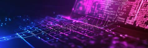 Data Network In Binary Code On Blue Background Conveys Connectivity Complexity And Data Flood