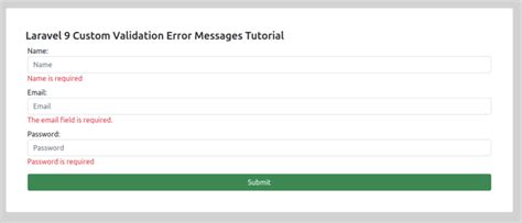 Laravel 9 Custom Validation Error Messages Tutorial