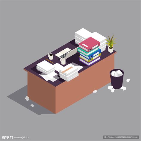 杂乱办公桌场景设计图其他广告设计设计图库昵图网