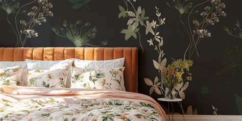 Dark Botanical Field Pattern