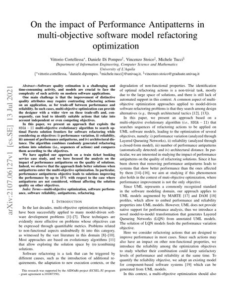 Pdf On The Impact Of Performance Antipatterns In Multi Objective