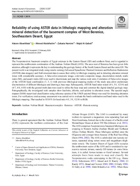 Pdf Reliability Of Using Aster Data In Lithologic Mapping And Alteration Mineral Detection Of