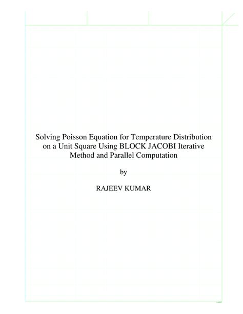 Pdf Solving Poisson Equation For Temperature Distribution On A Unit