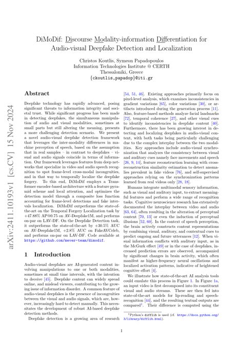 Pdf Dimodif Discourse Modality Information Differentiation For Audio Visual Deepfake