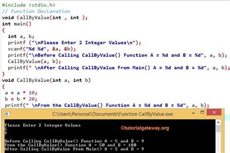 Call By Value And Call By Reference In C