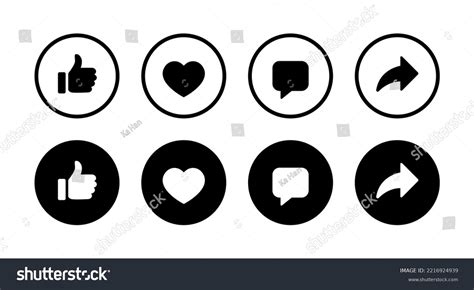 Like Love Comment Share Icon Vector Stock Vector Royalty Free 2216924939 Shutterstock
