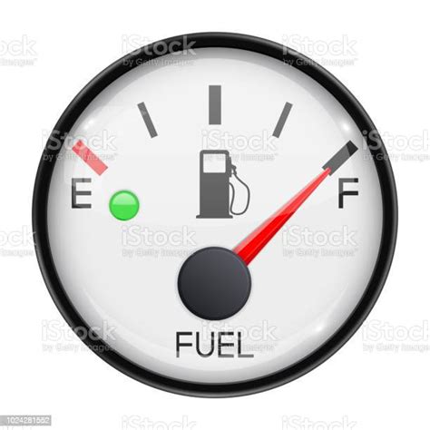 연료 게이지입니다 전체 탱크입니다 라운드 자동차 대시보드 3d 장치 0명에 대한 스톡 벡터 아트 및 기타 이미지 0명 3차원 형태 가득 찬 Istock