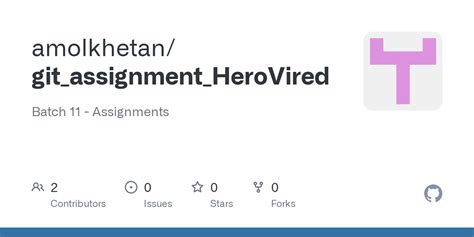 Github Amolkhetangitassignmentherovired Batch 11 Assignments