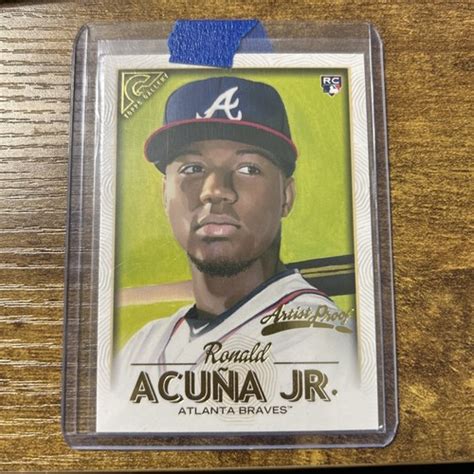 Ronald Acuna Jr Mint Braves Gold Rookie Card 140 1st Rc Sp 2018 Topps Gallery Ebay