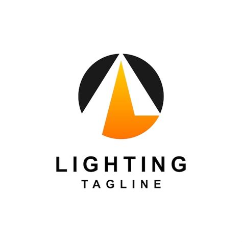 문자 L 컨셉의 조명 로고 프리미엄 벡터
