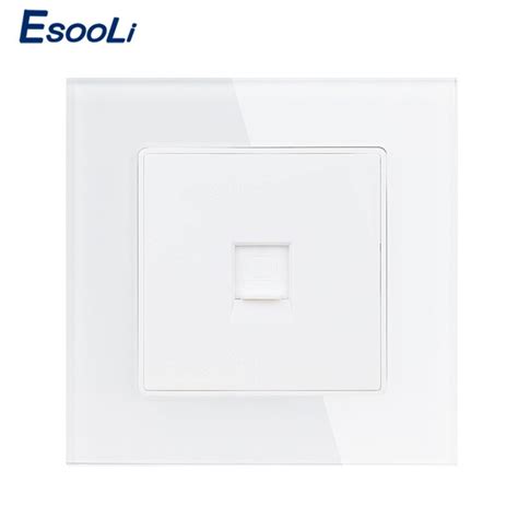 Esooli Crystal Glass Panel Power Socket 1 Gang Rj4 Grandado