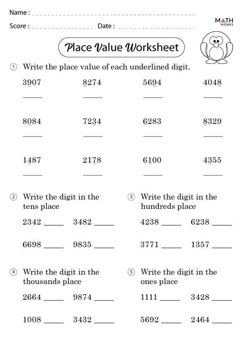4th Grade Place Value Worksheets With Answer Key F46 Place Value