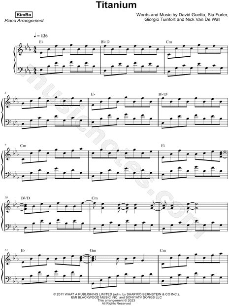 Kimbo Titanium Sheet Music Piano Solo In C Minor Download And Print Sku Mn0269180