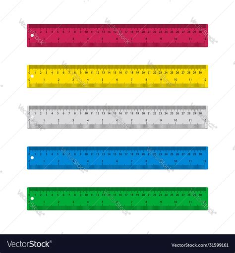 Ruler For School Plastic Ruler Isolated On White Vector Image