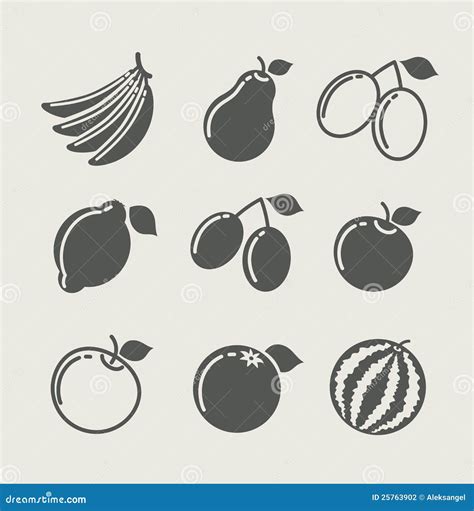 食物果子图标集 向量例证 插画 包括有 异国情调 申请人 系外 附录 橙色 水多 例证 收集 25763902