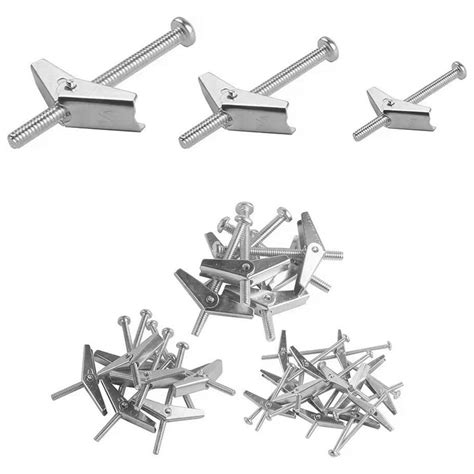 1 Set Drywall Anchor Heavy Duty Steel Toggle Anchor Wing Nut Bolt For