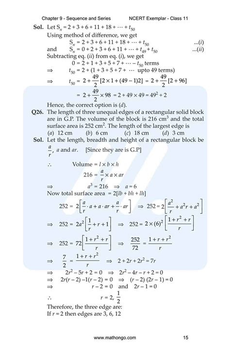 Ncert Exemplar For Class 11 Maths Chapter 9 Mathongo
