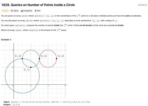 Leetcode 1828 Queries On Number Of Points Inside A Circle By Vikas