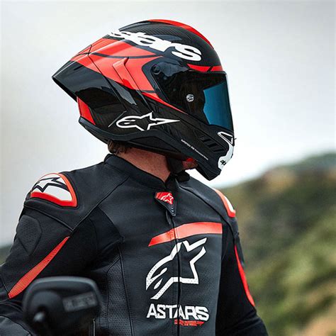 Alpinestars Supertech R10 Element Black Carbon Bright Red Gloss