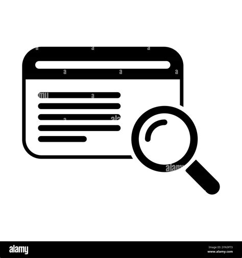 Search Result Icon Research Data Report Sign Control Analysis Symbol