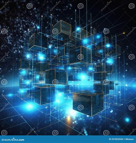 Big Data Center Concept Cloud Database Server Power Plant Future Data Transmission Technology