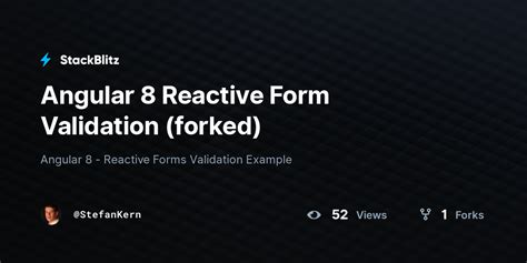 Angular 8 Reactive Form Validation Forked Stackblitz
