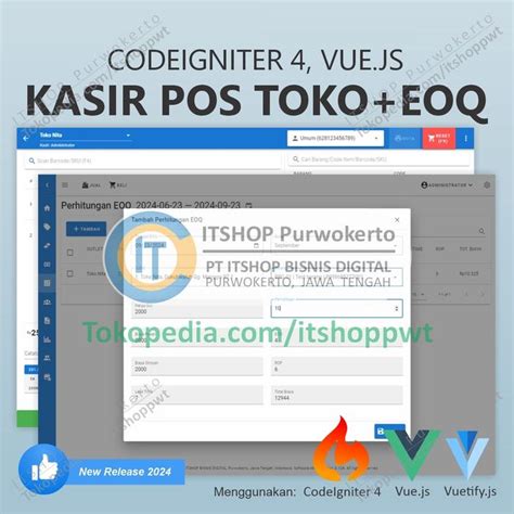 Jual Source Code Aplikasi Web Kasir Toko Dengan Metode Eoq Menggunakan Codeigniter 4 Kab