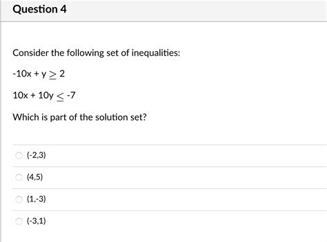 Solved Question 4consider The Following Set Of