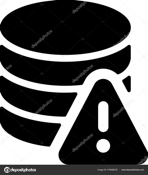 Database Warning Array Icon Solid Style Stock Vector Image By