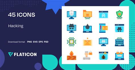 Pack De Iconos Hacking Flat 45 Iconos Svg